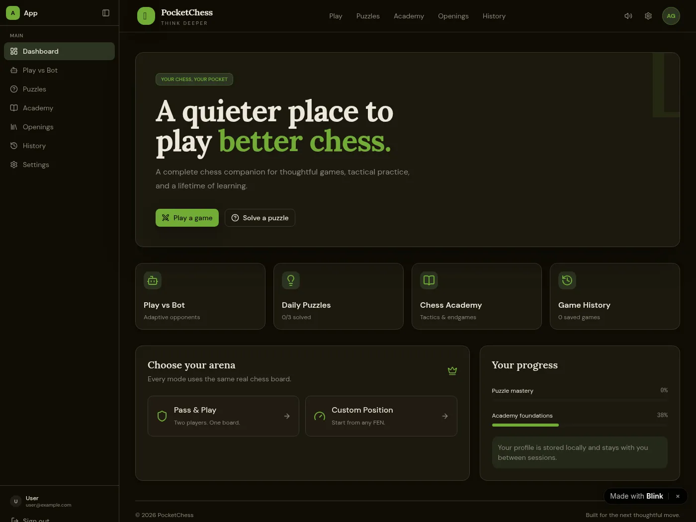 PocketChess Unified Web App