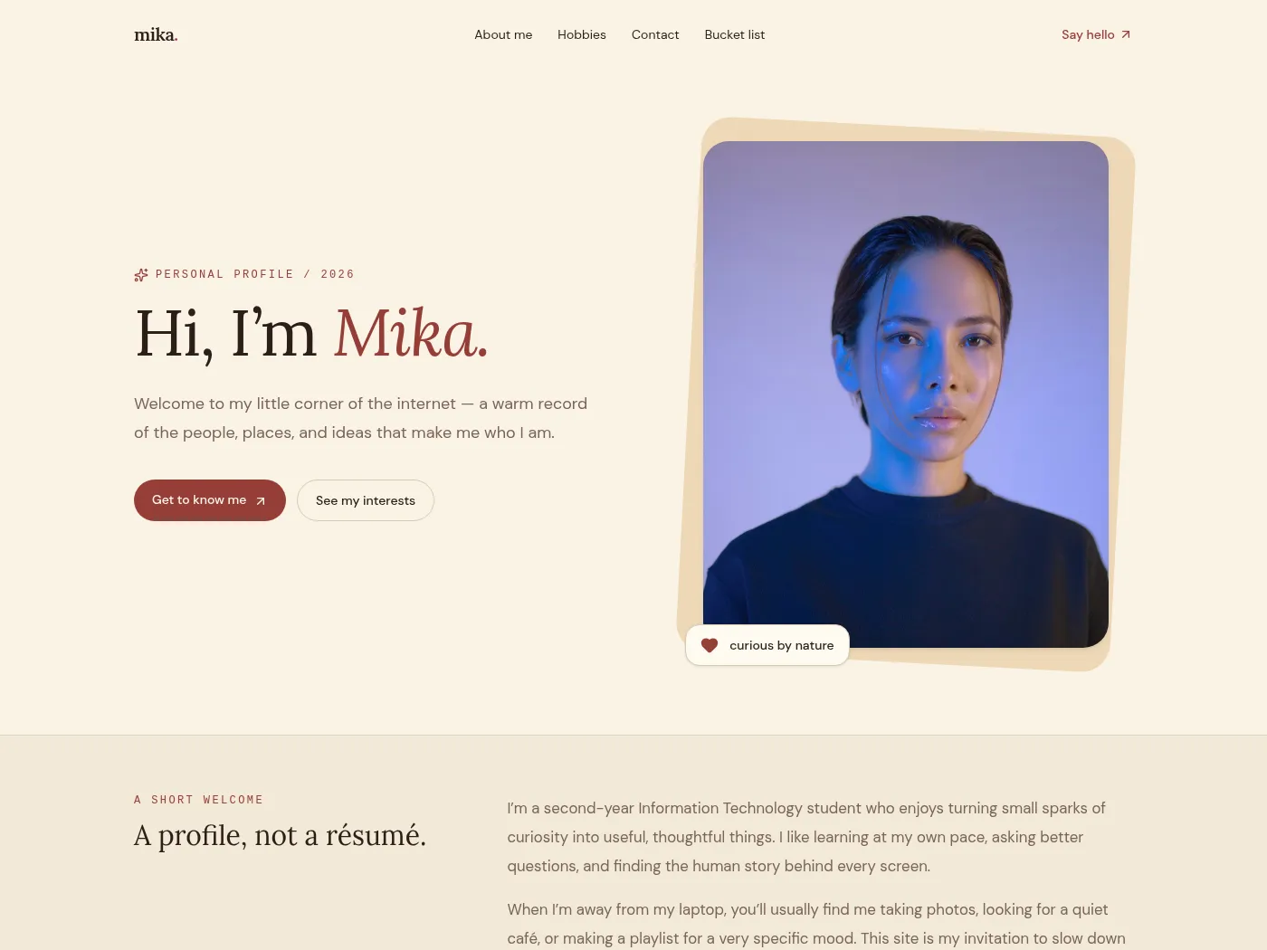 Personal Profile Web
