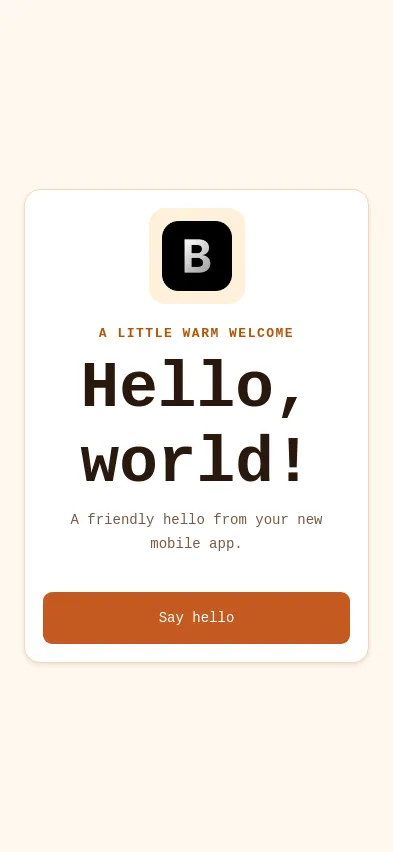 Hello World Mobile