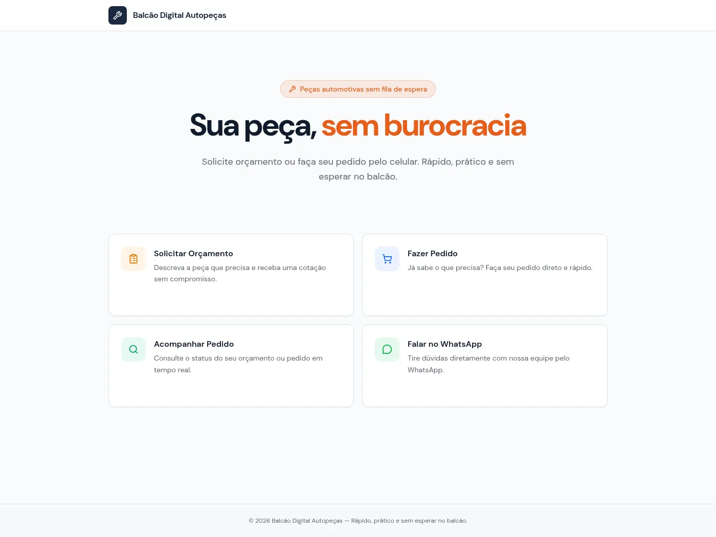Balcão Digital Autopeças