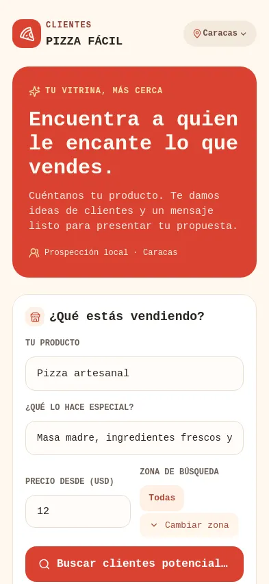 Clientes Pizza Fácil