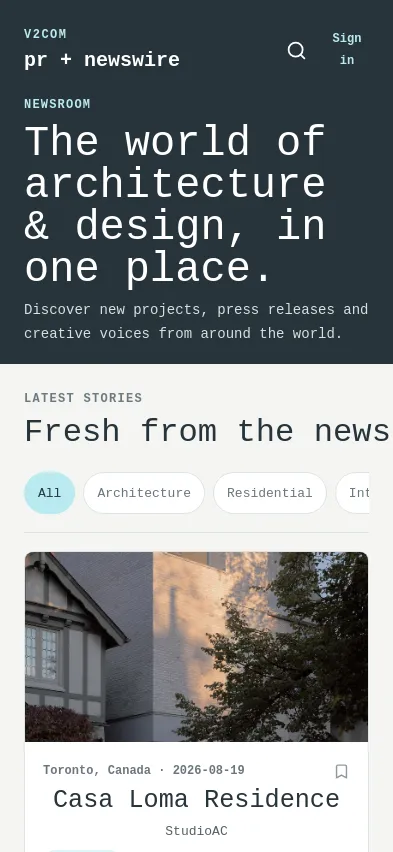 V2COM Newswire Mobile