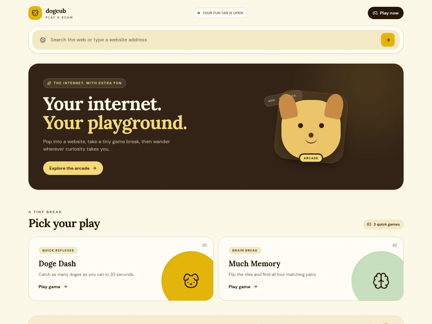 Dogeub Web Arcade