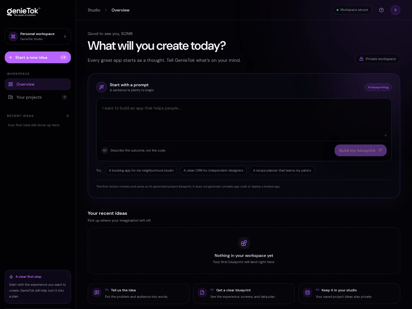 GenieTok AI App Builder