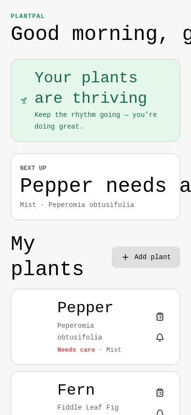 PlantPal Care App
