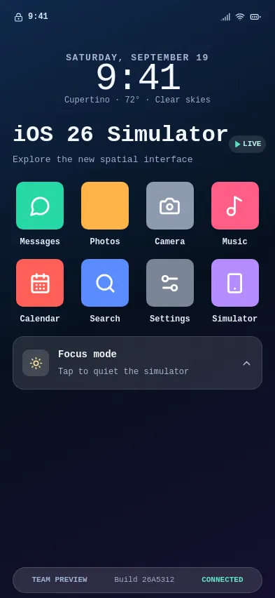 iOS 26 Simulator App
