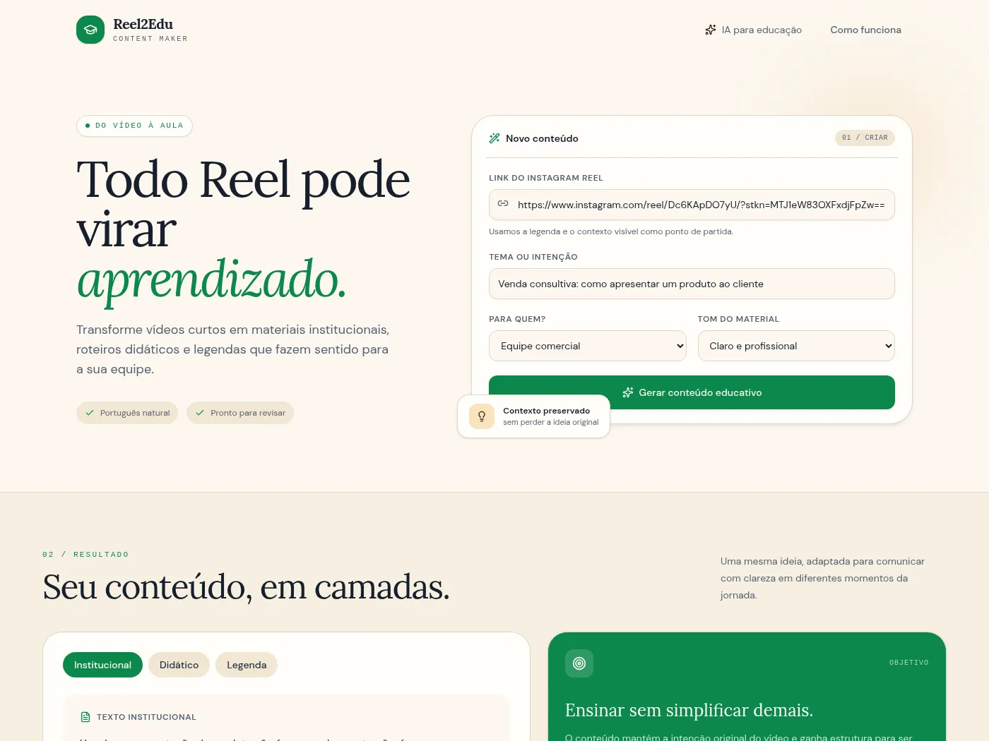 Reel2Edu Content Maker