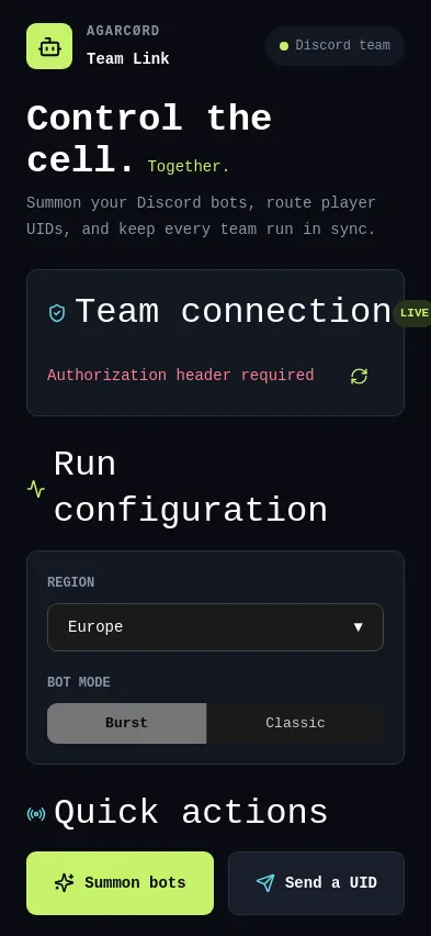 AgarCord Bot Linker