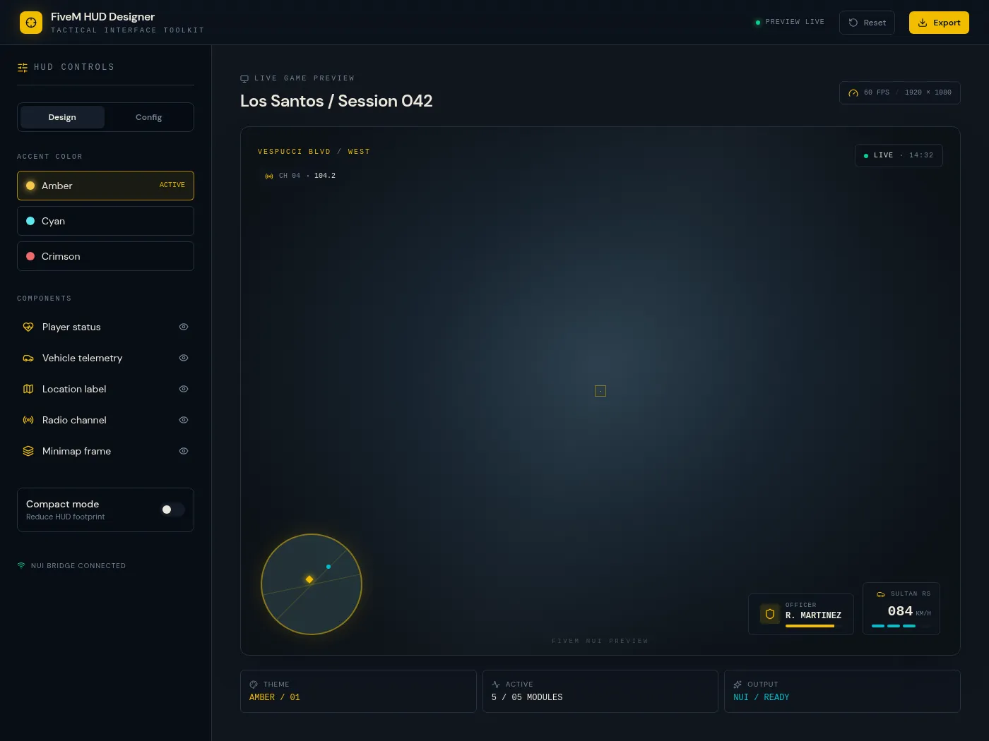 FiveM HUD Designer