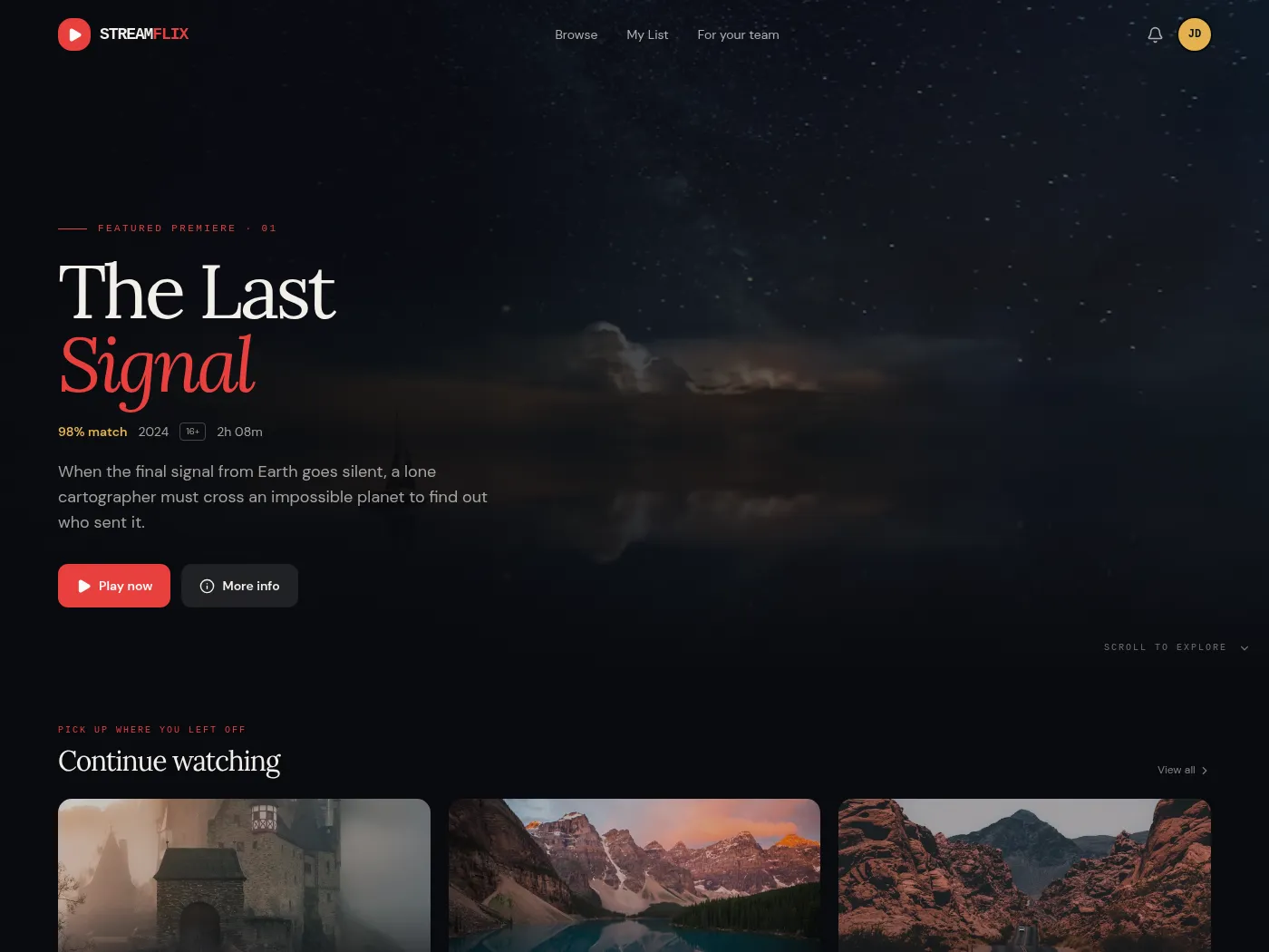 StreamFlix Web App