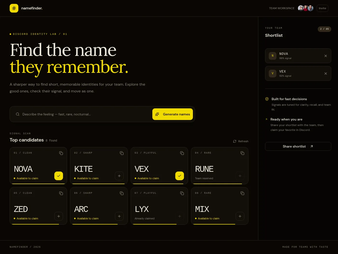 Discord Name Finder