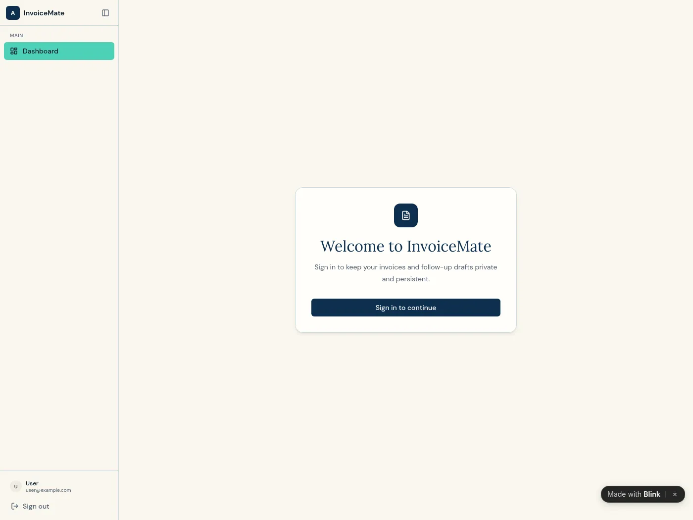 InvoiceMate Dashboard