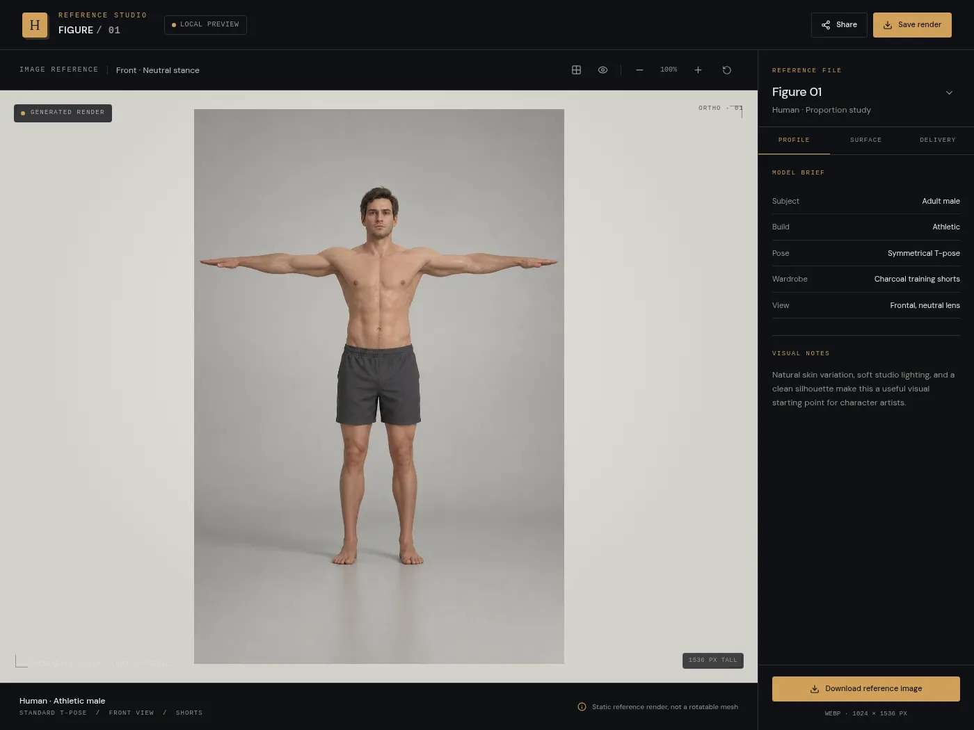 Human 3D Reference Studio