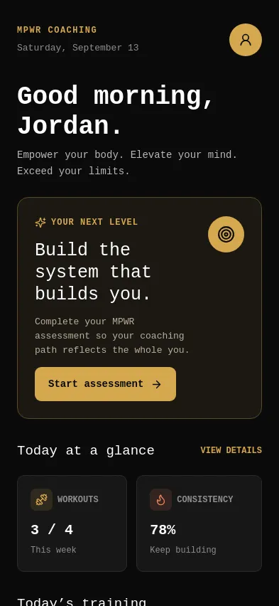 MPWR Coaching Platform