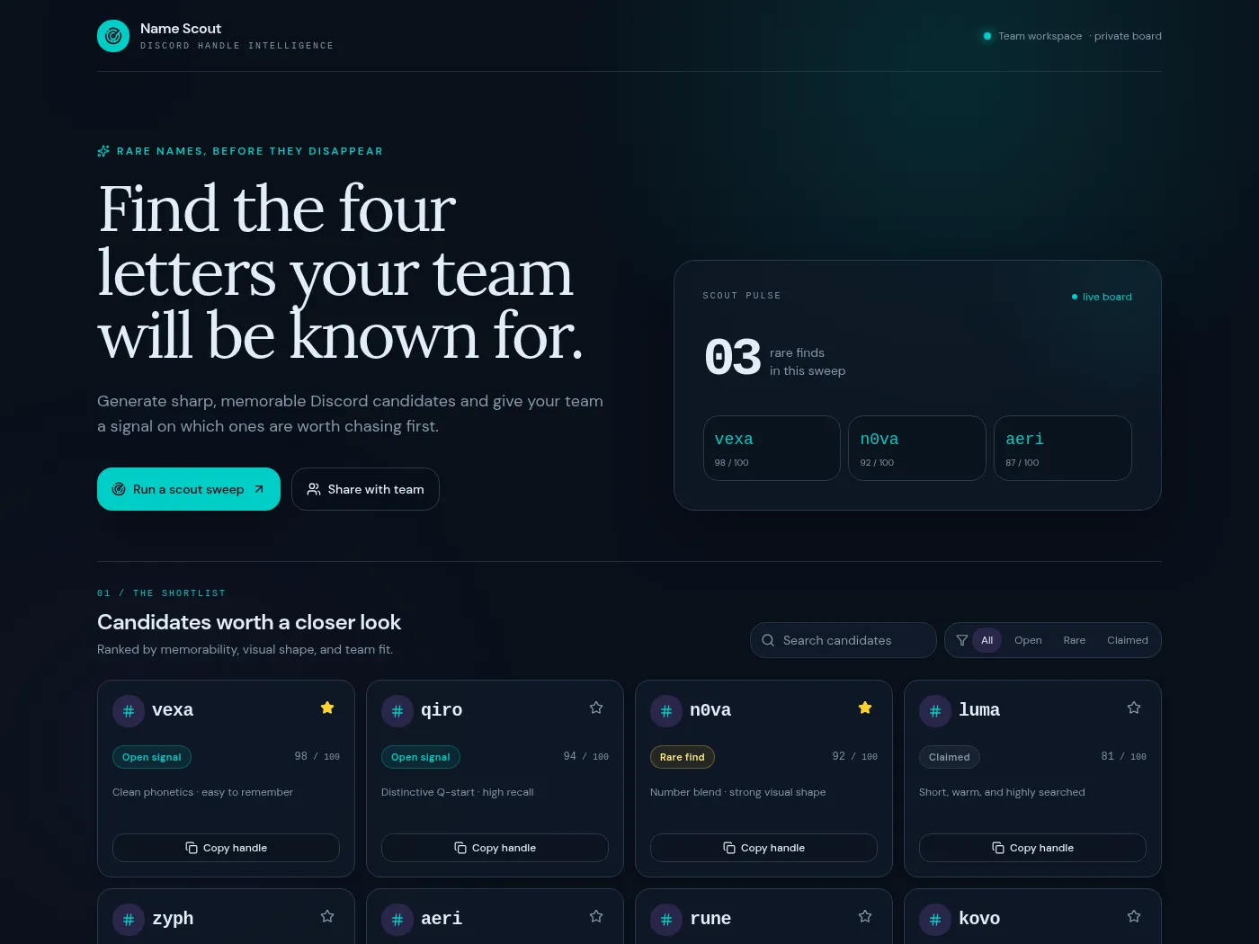 Discord Name Scout