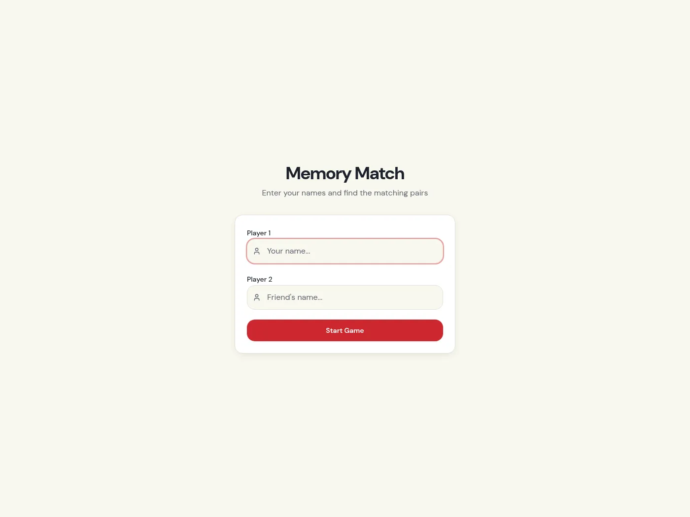 Memory Match Online