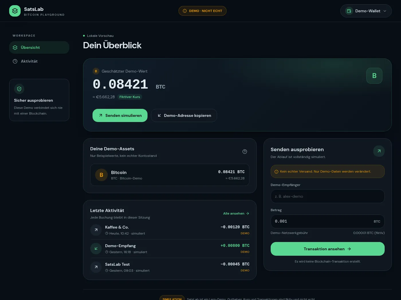 PhantomBTC Sim Wallet