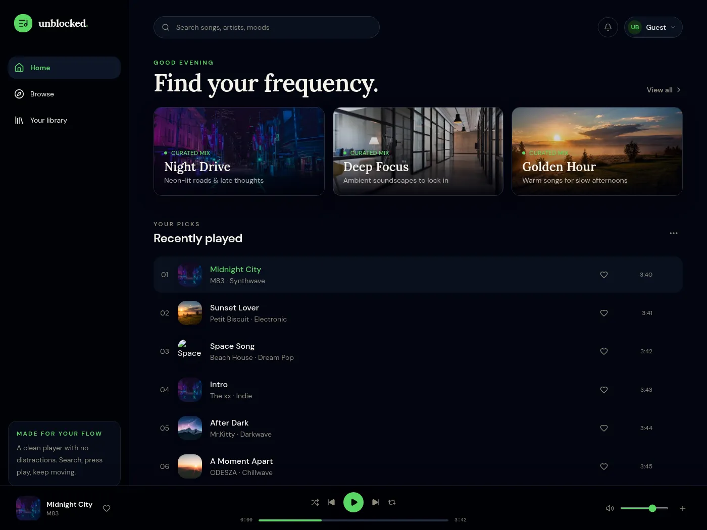 Unblocked Music Player