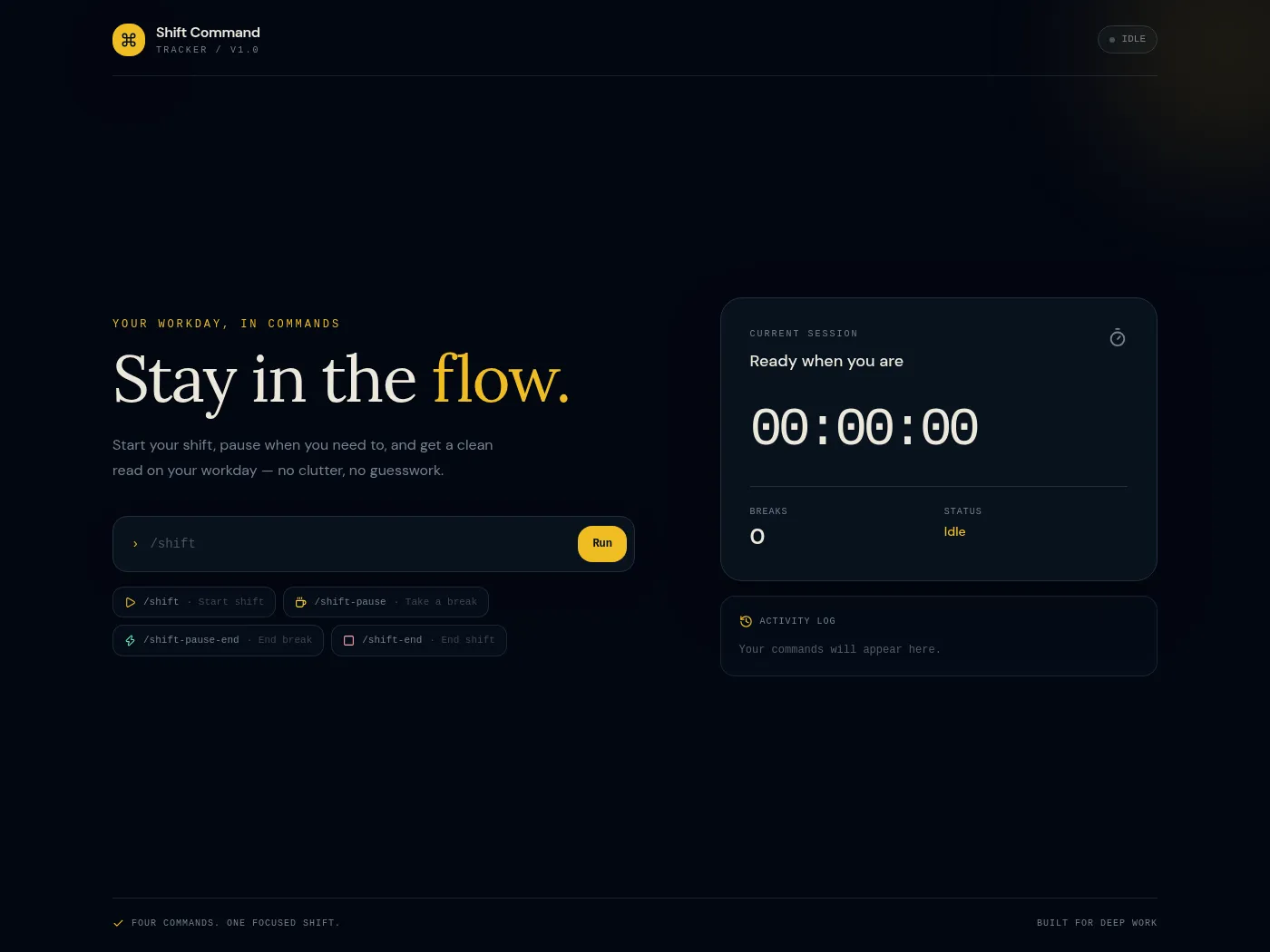 Shift Command Tracker