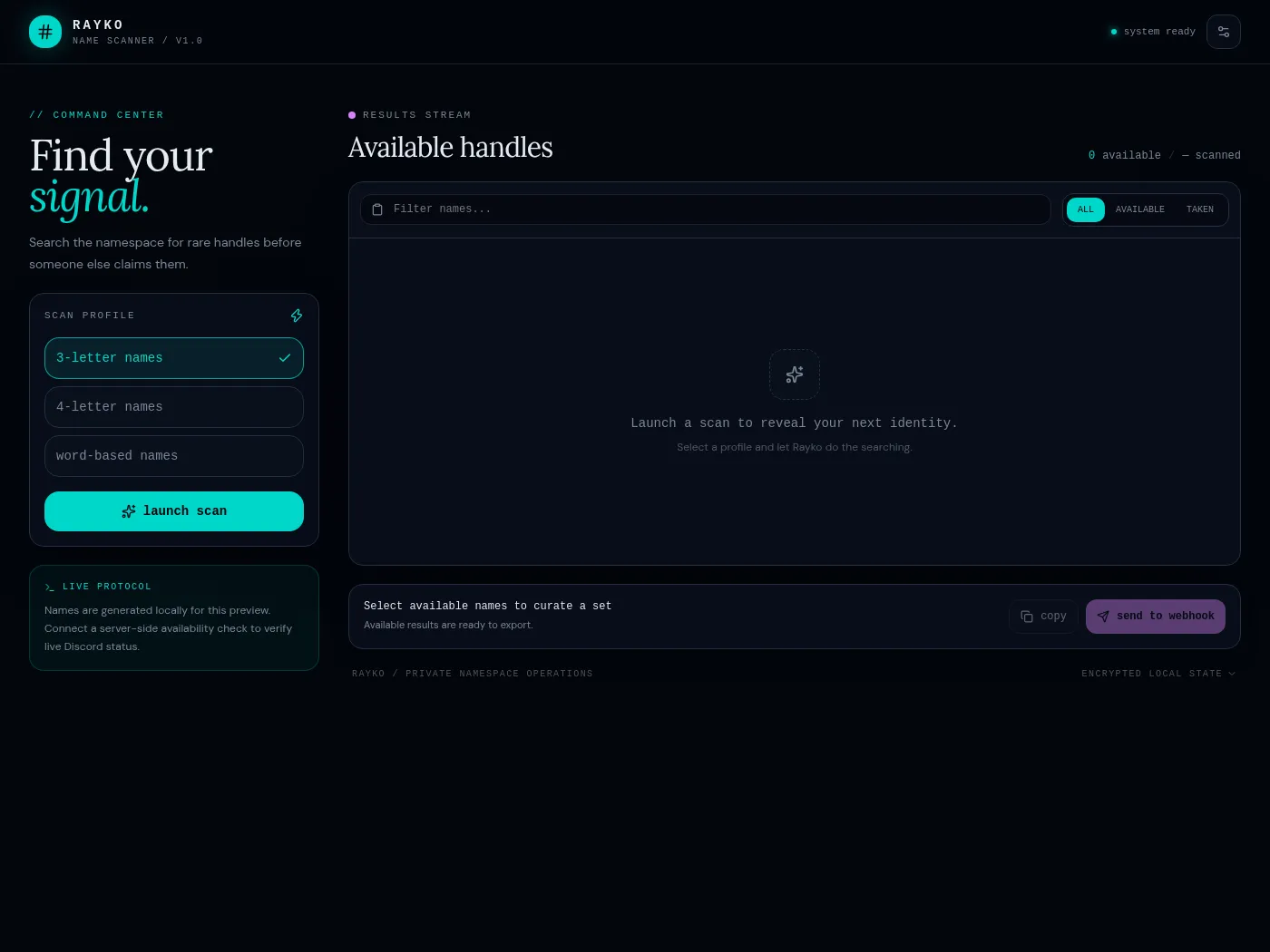 Discord Name Scanner
