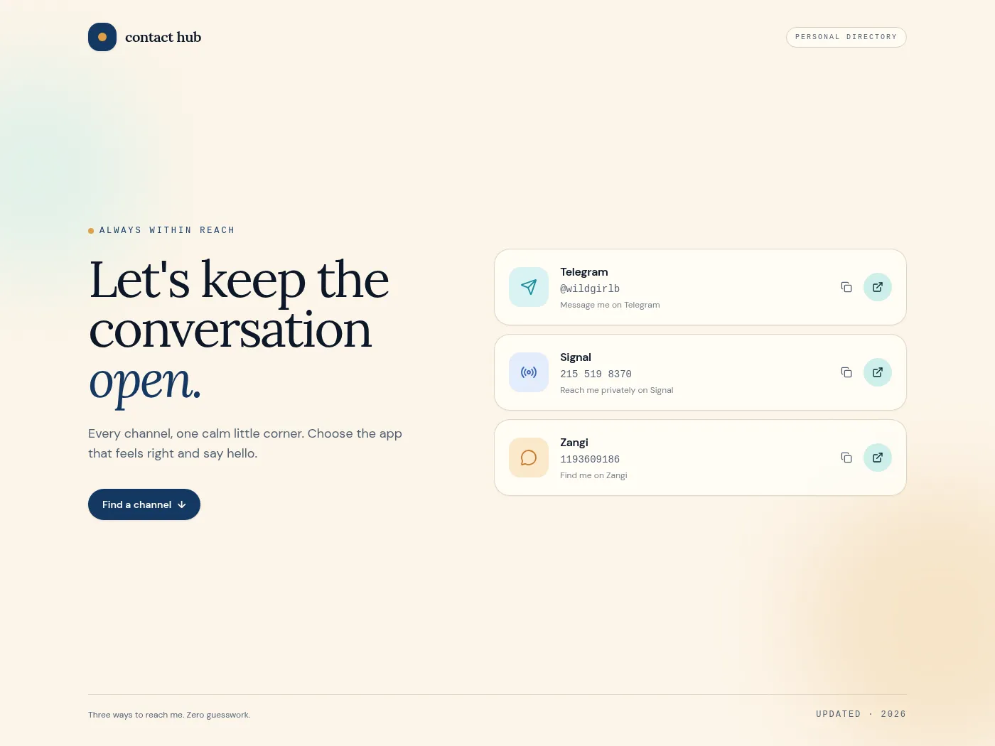 Contact Hub Widget
