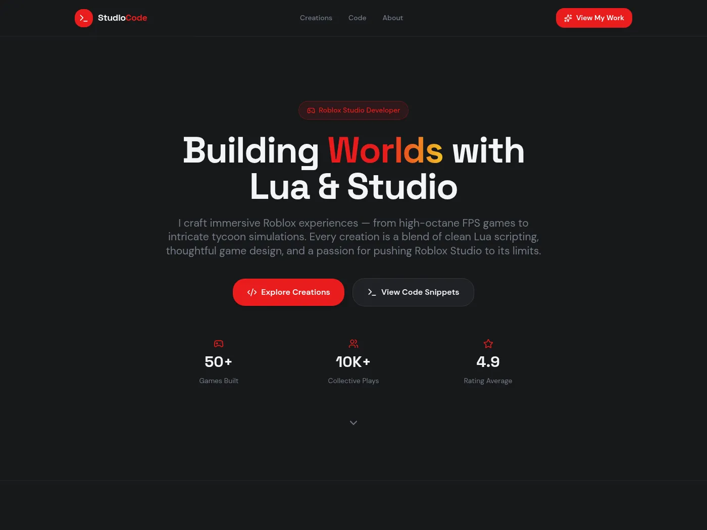 Roblox Studio Portfolio