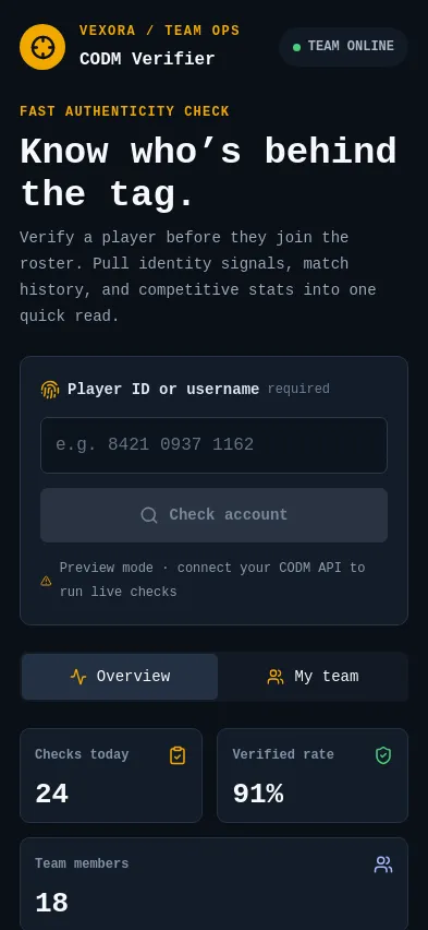 CoD Mobile Verifier