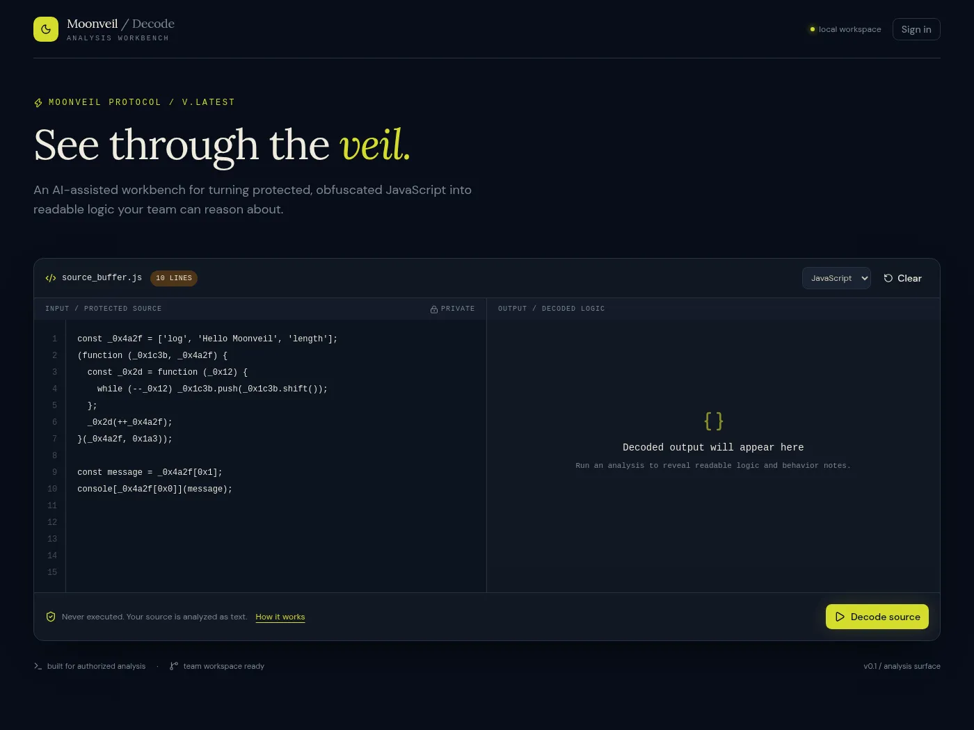 Moonveil Code Deobfuscator