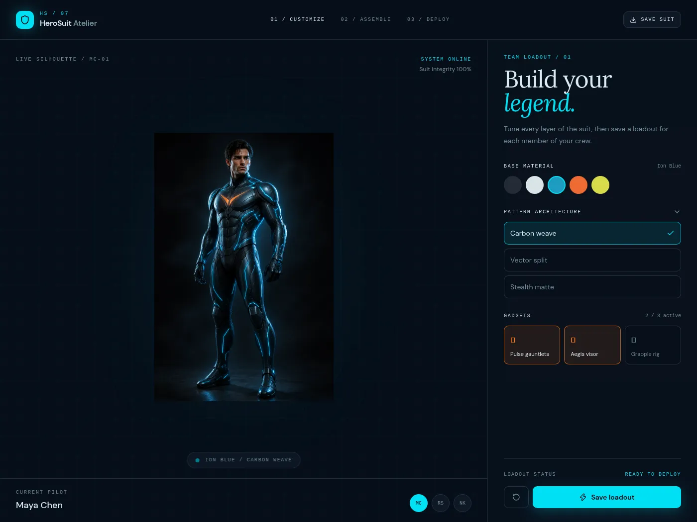 HeroSuit Customizer