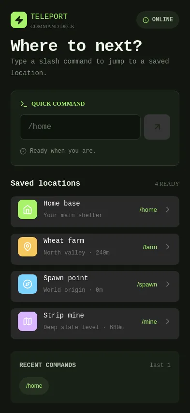Teleport Command App