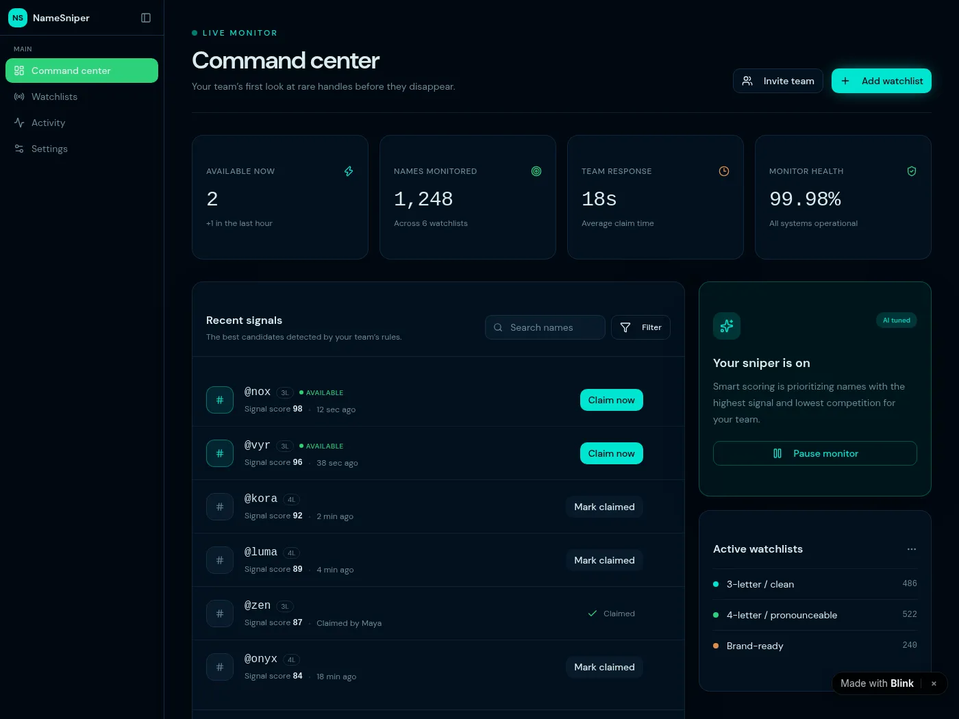 NameSniper AI