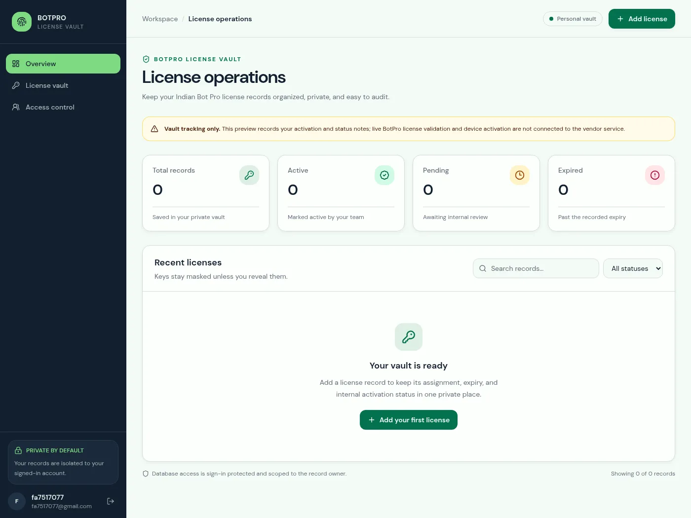 BotPro License Vault