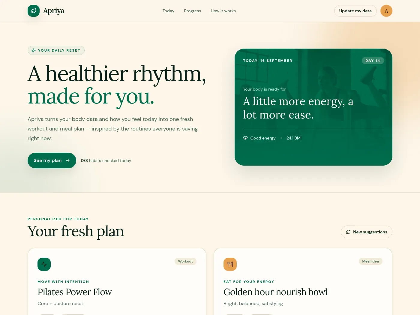 Apriya Fitness Planner