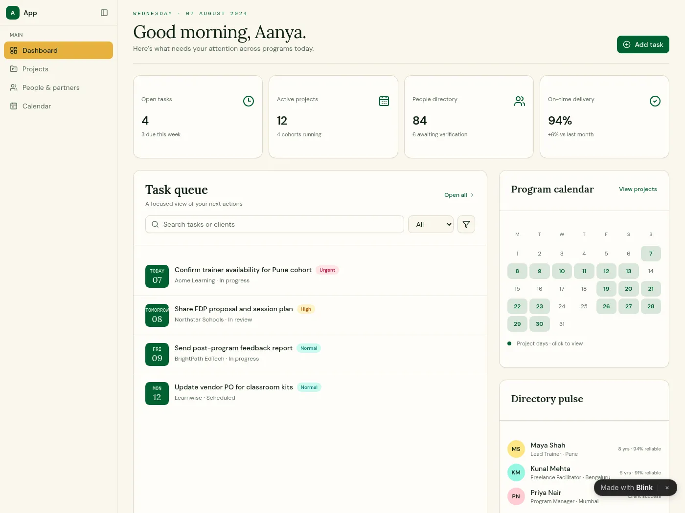 EdTech Ops Dashboard