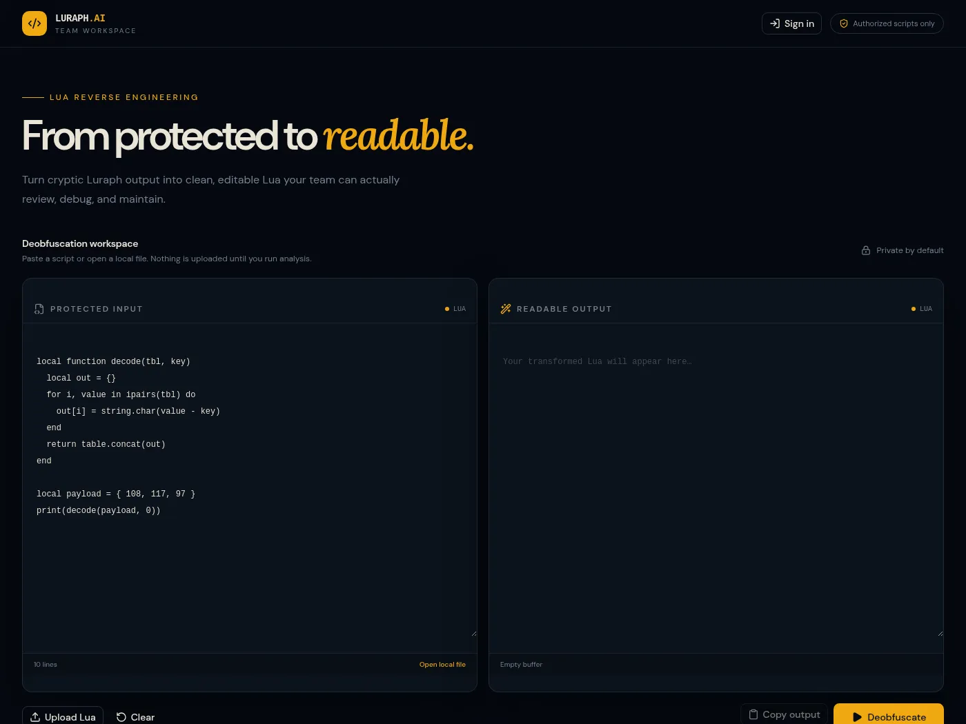 Luraph Deobfuscator AI