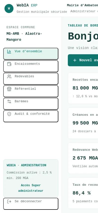 WebIA ERP Commune Suite