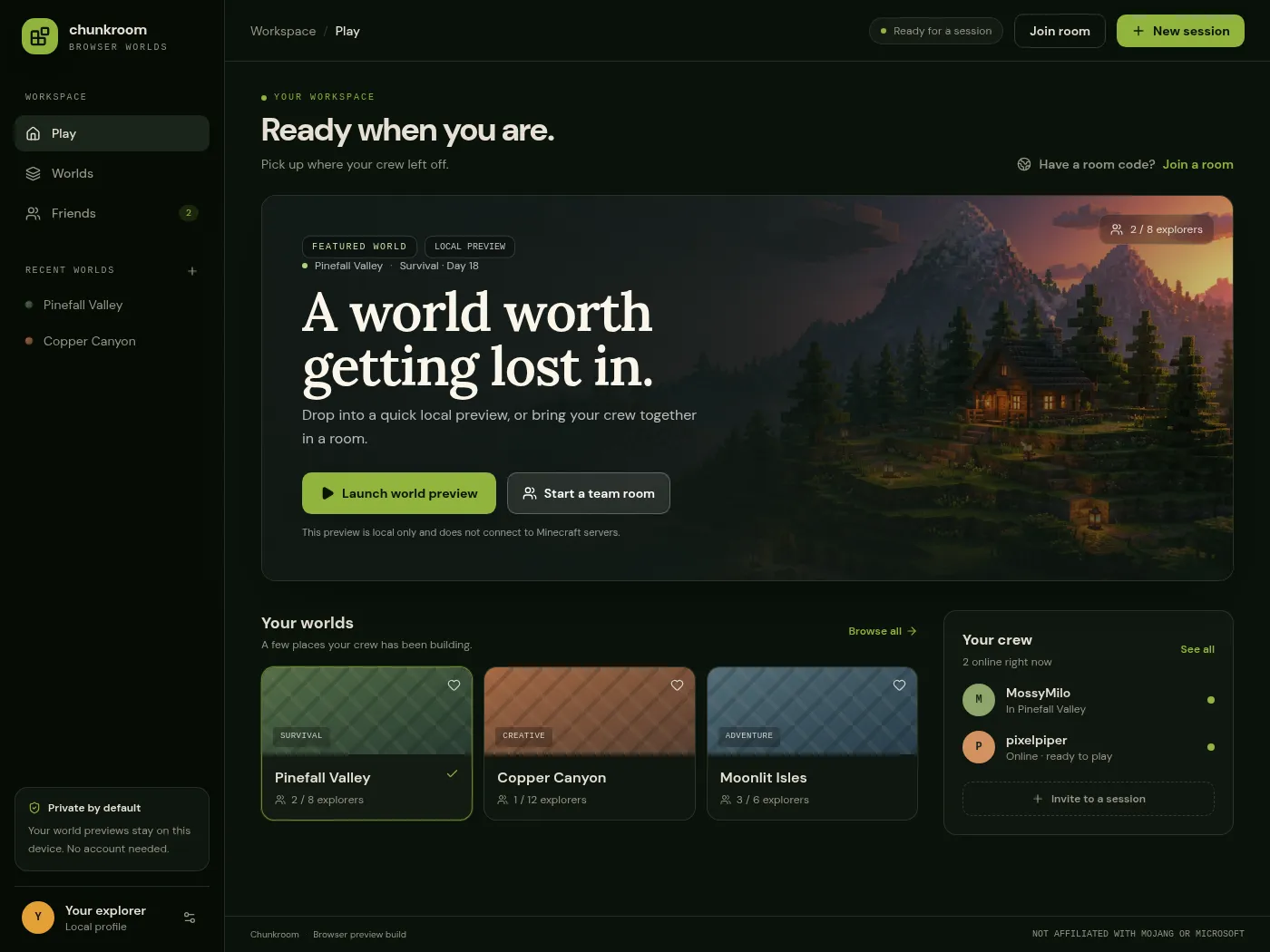 MineCraft Web Client