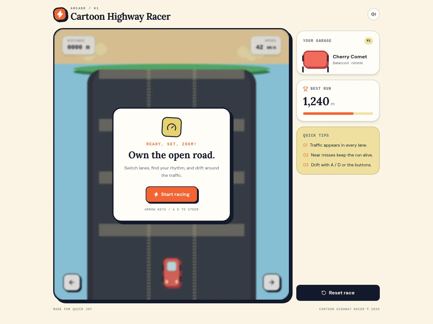 Cartoon Highway Racer