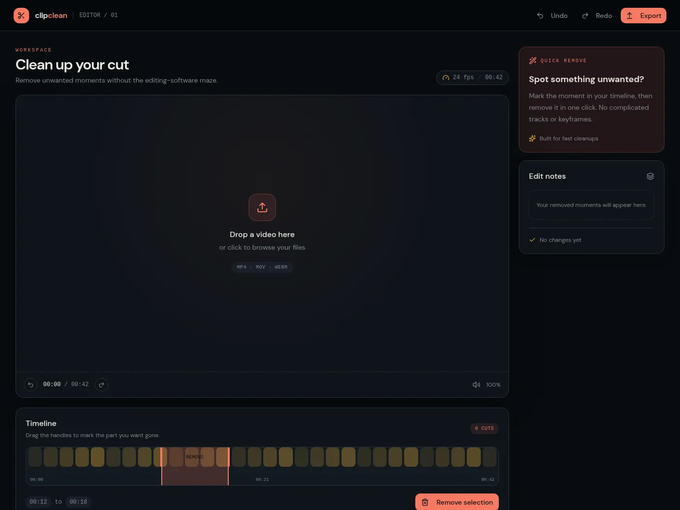 ClipClean Video Editor