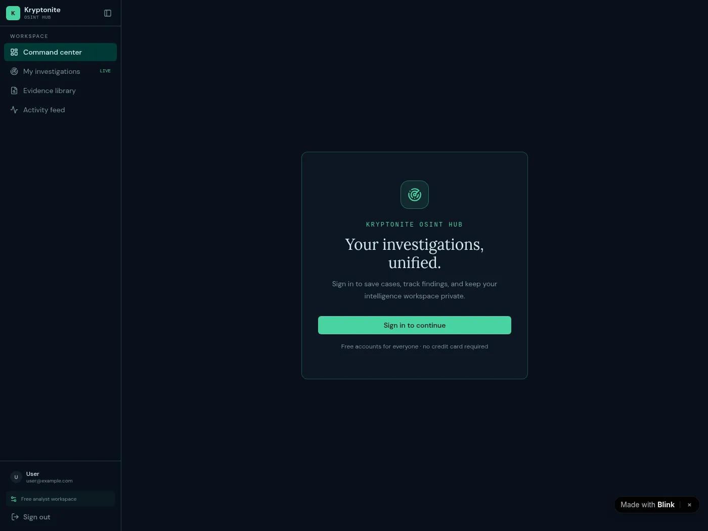 Kryptonite OSINT Hub
