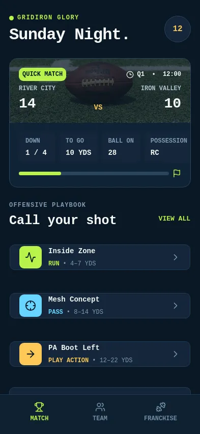 Gridiron Glory Mobile