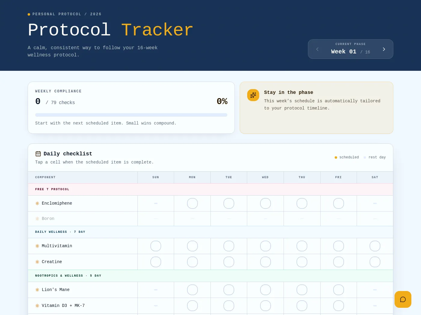 Supplement Protocol Tracker AI