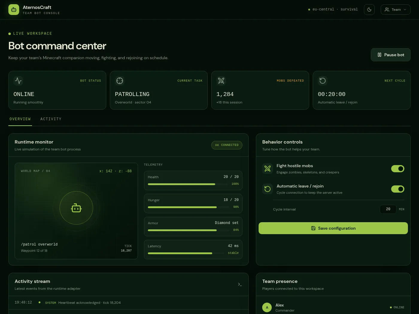AternosCraft Bot