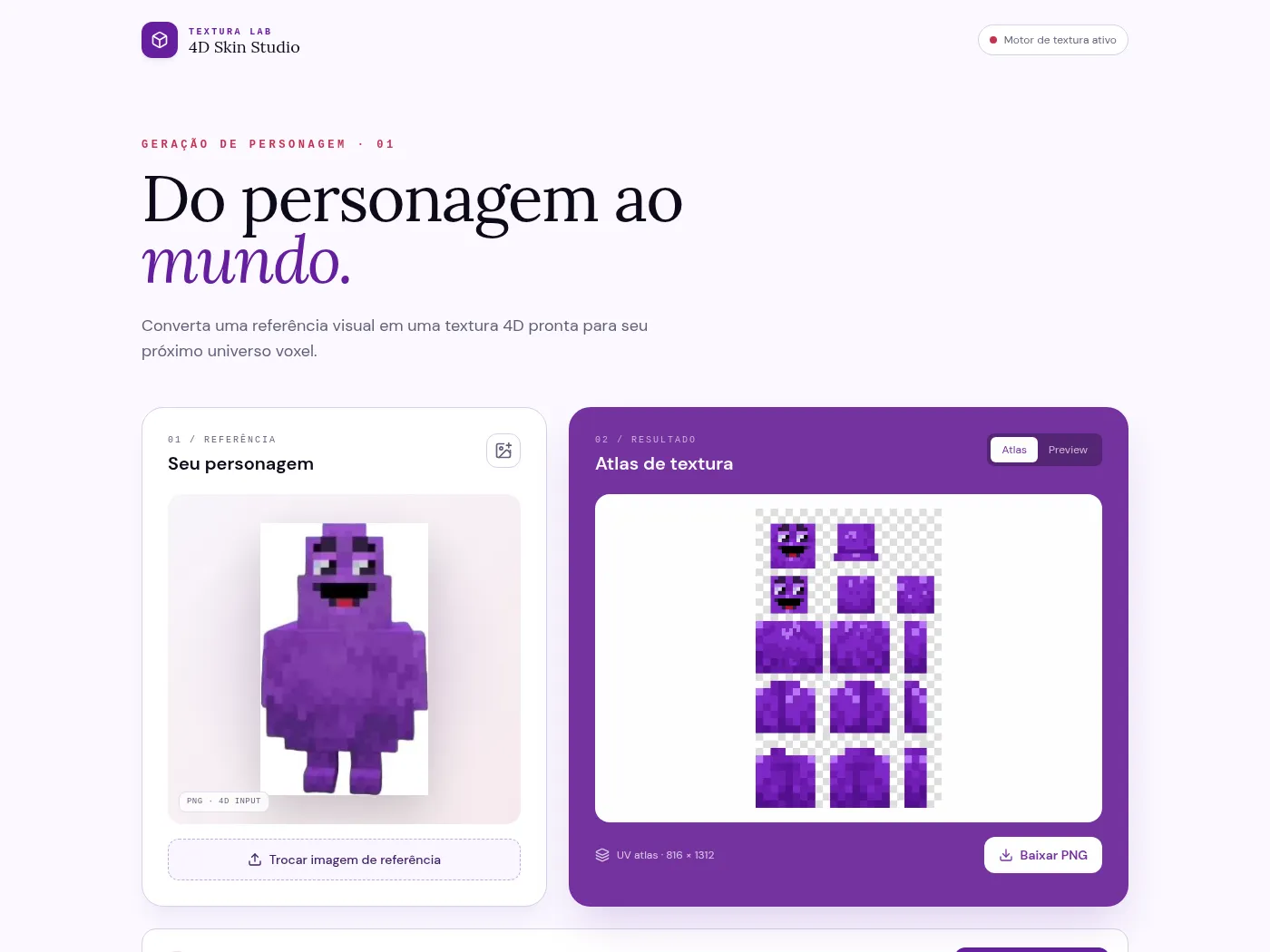 Textura 4D Personagem