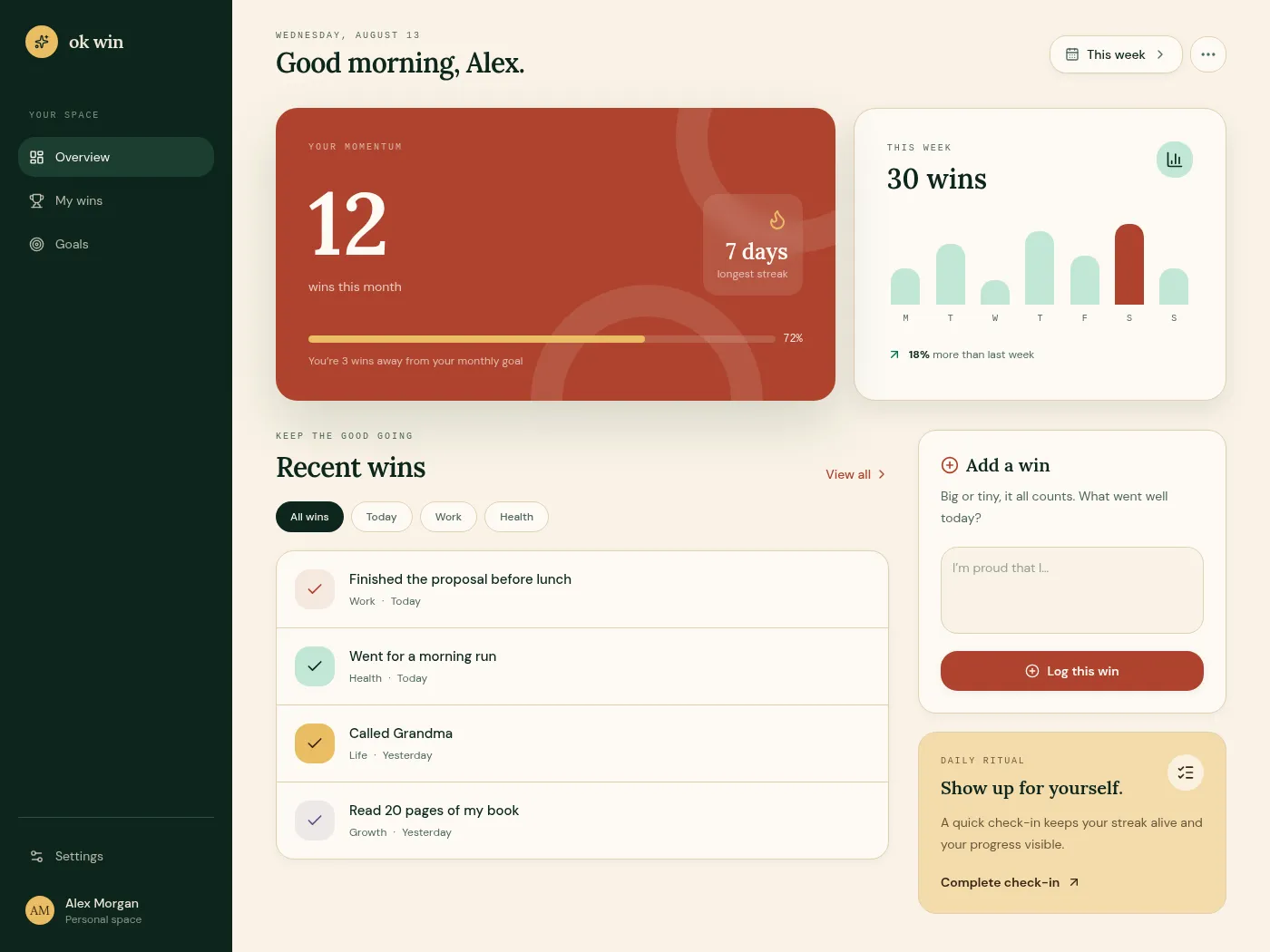 Ok Win Dashboard