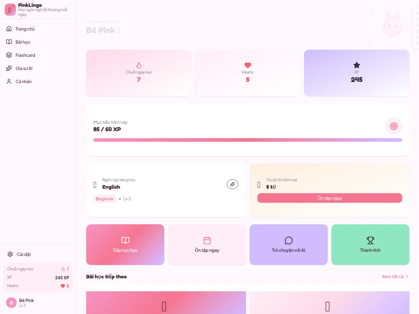 PinkLingo Language App