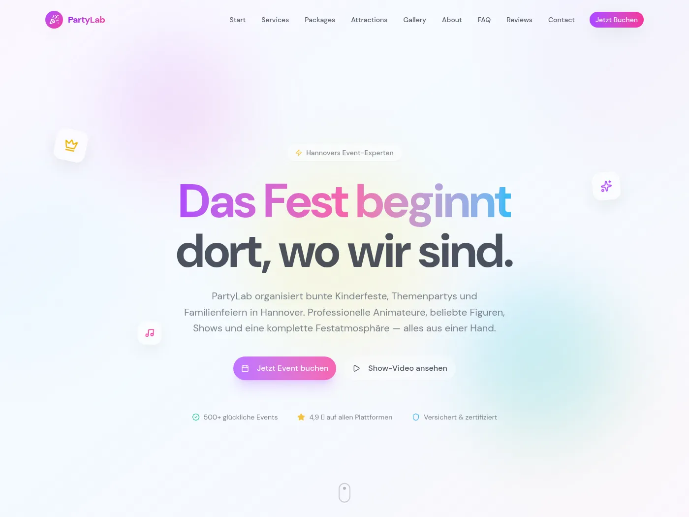 Glassmorphic Events Website
