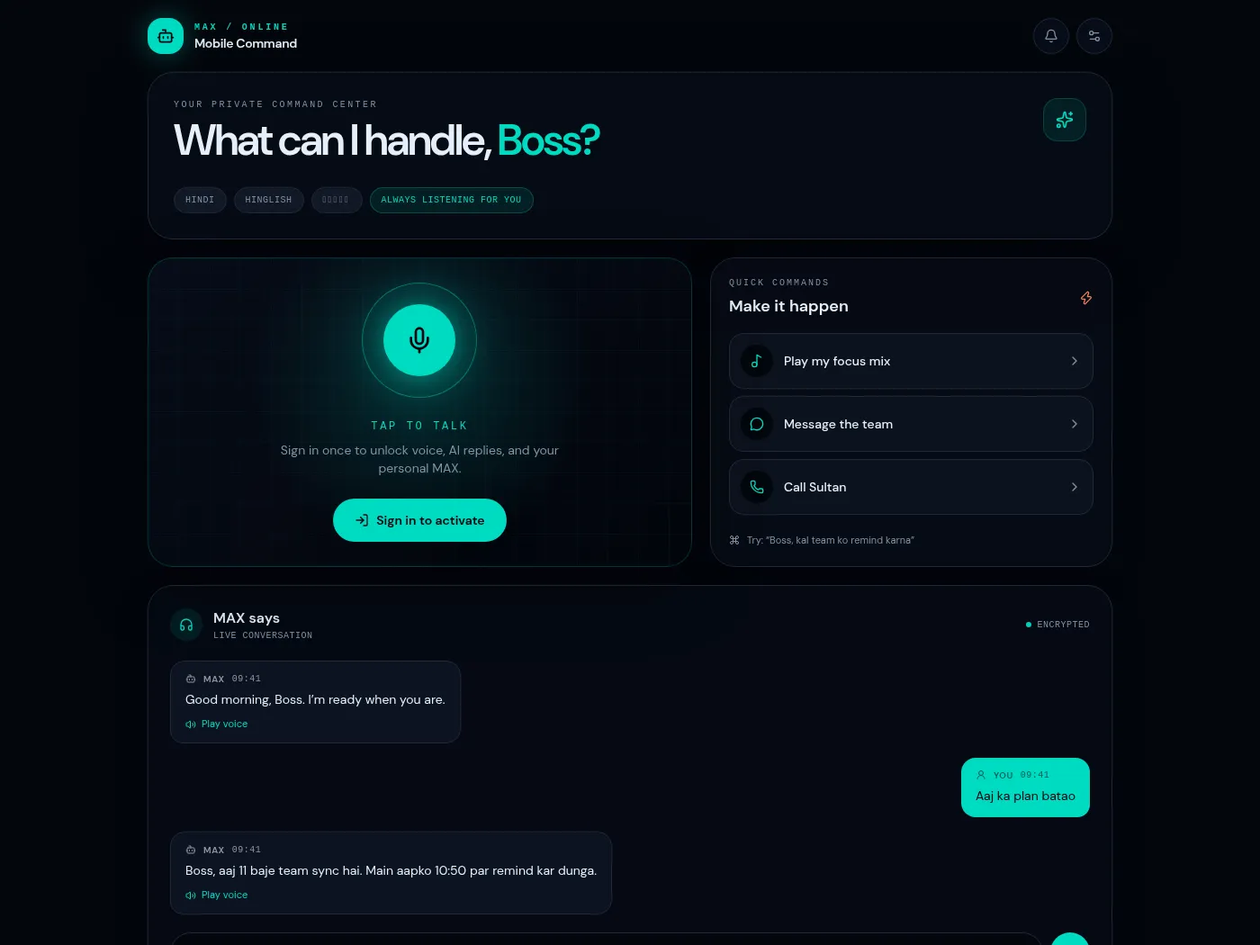 MAX Mobile Voice Assistant