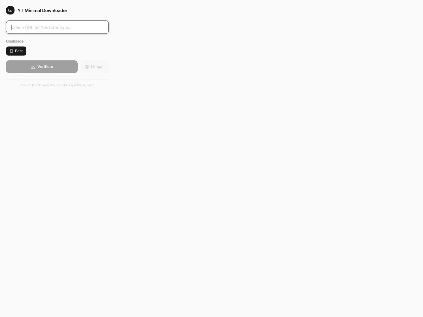 YT Minimal Downloader
