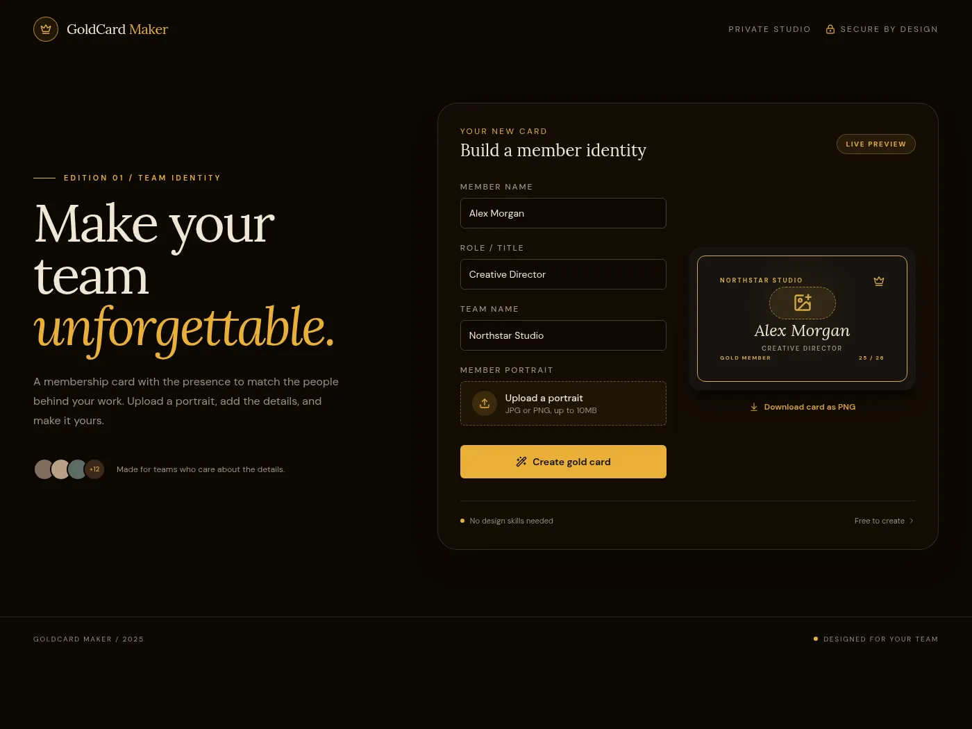GoldCard Maker